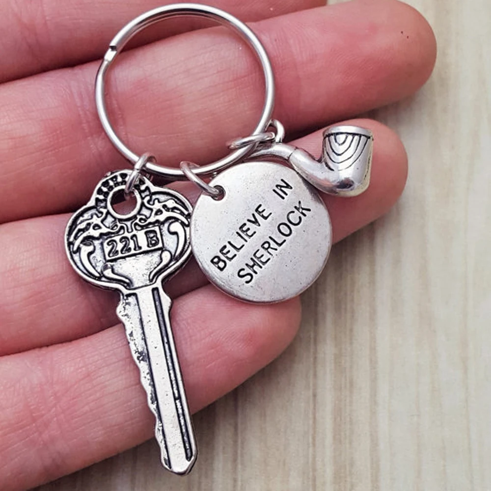 Movie-Key-chains-for-Detective-Sherlock-Keyring-221B-Baker-Street-Gift ...