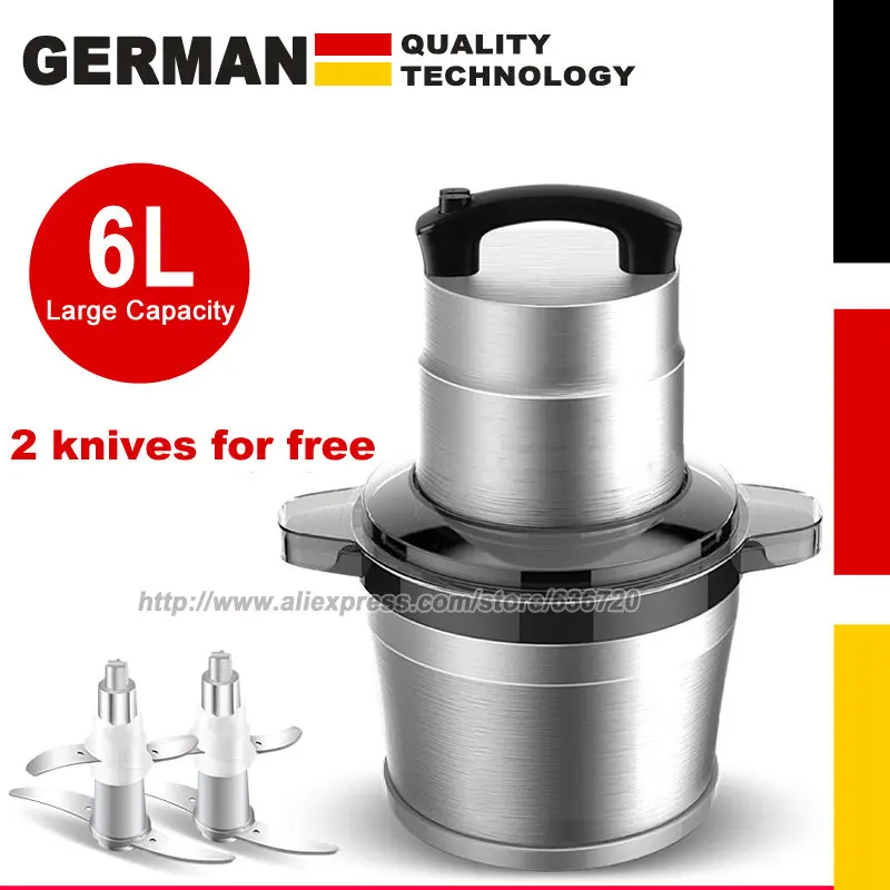 Food-Processor-Meat-Grinder-Electric-large-Food-Chopper-6L-1200W-for ...