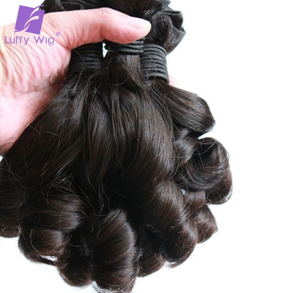 Super Double Drawn Hair Bundles Remy Brazilian Bouncy Curly Weave Real ...
