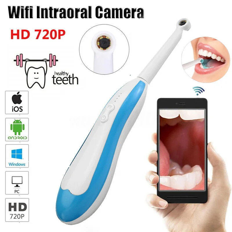 WiFi Wireless Dental Camera HD Intraoral Endoscope LED Light Monitoring ...