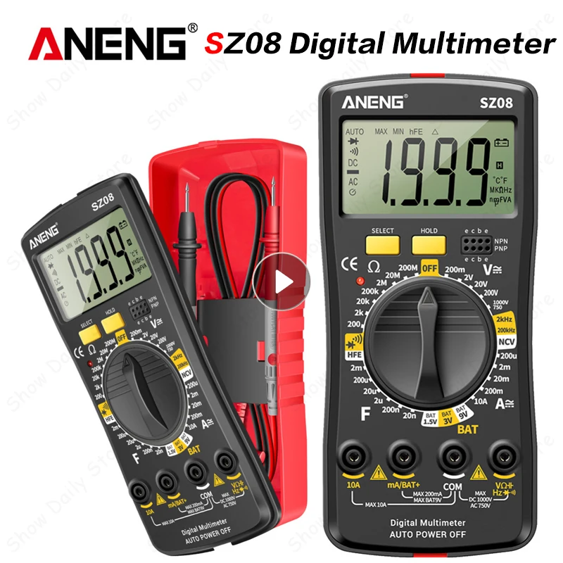 ANENG SZ08 Digital Multimeter Ultra thin Storage Professional ...