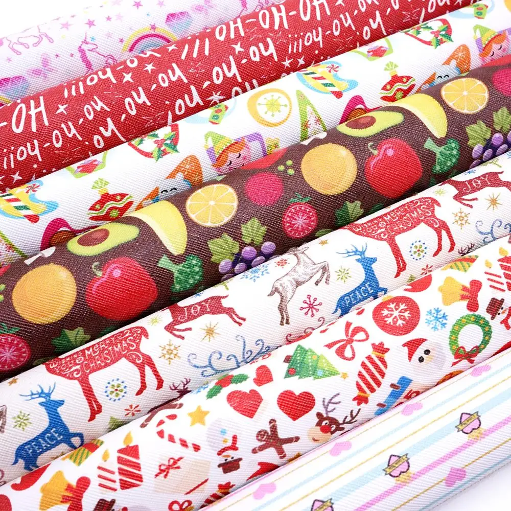 Diy accessories 30*22cm custom cartoon Printed Faux Synthetic Leather ...