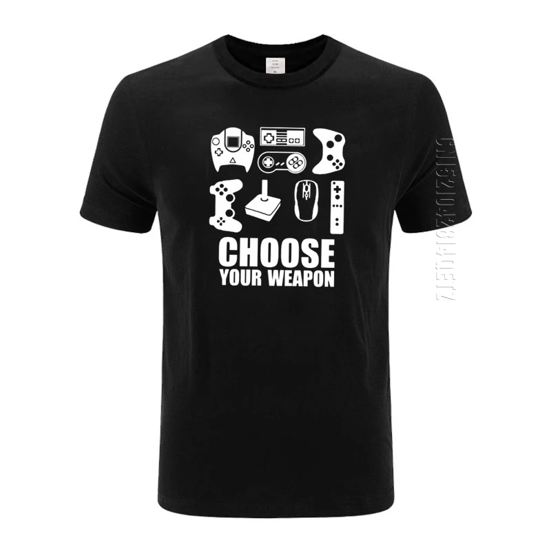 Summer-Men-s-T-Shirt-Choose-Your-Weapon-Gamer-O-Neck-T-Shirt-Video-Game ...