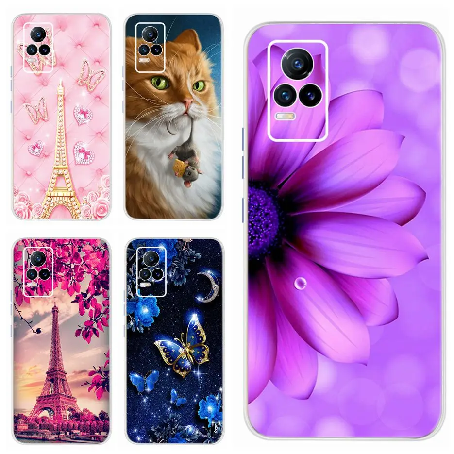 Colorful-Flowers-Case-For-Vivo-V21e-Case-V2061-Soft-Silicone-Slim ...