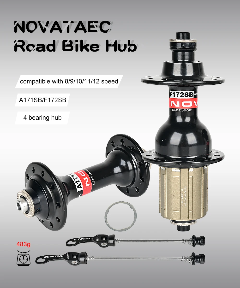 Novatec Road Bicycle Hub A171SB/F172SB Front 20H Rear 24H Quick Releas ...