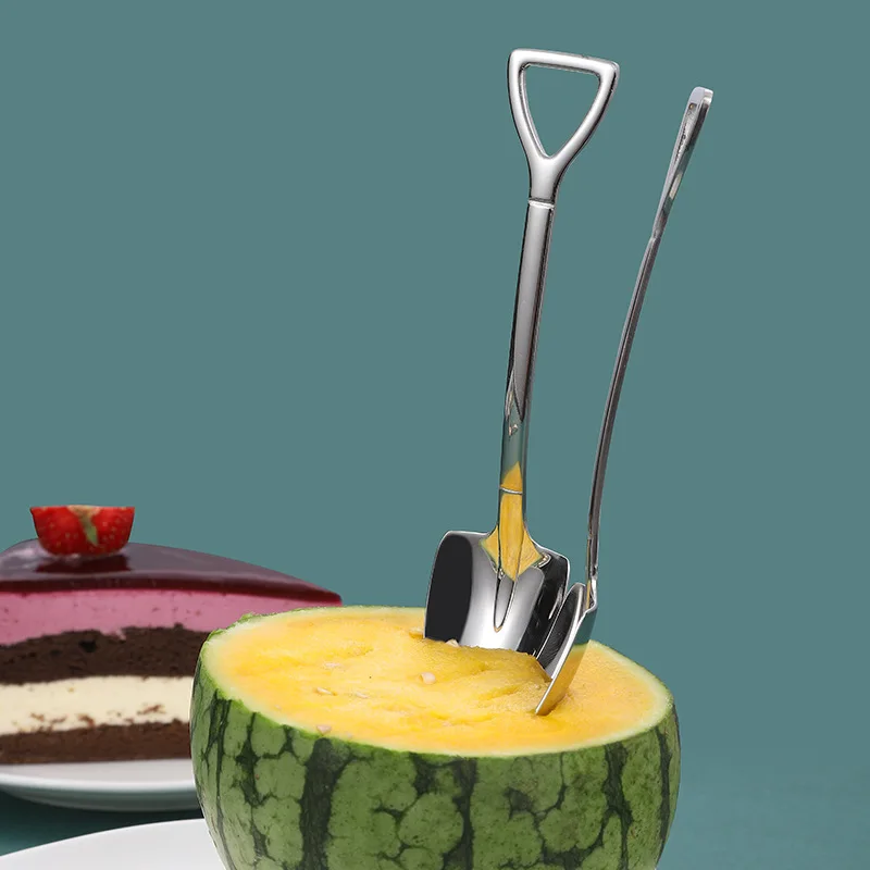 Cuillères,6 pièces acier inoxydable fer pelle cuillère café crème ...