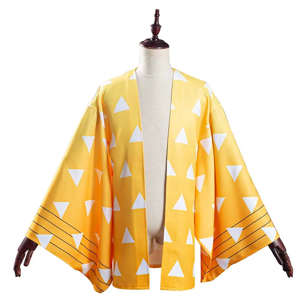 Anime Demon Slayer Agatsuma Zenitsu Kimono Cosplay Costume - AllCosplay.com
