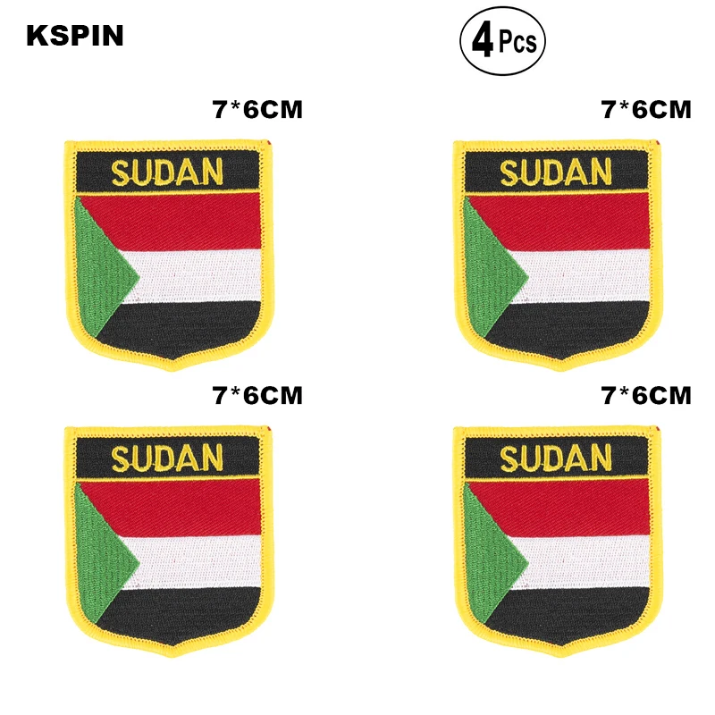 Sudan Shiled Shape Flag Patches National Flag Patches For Cothing Diy Decoration - Patches ...