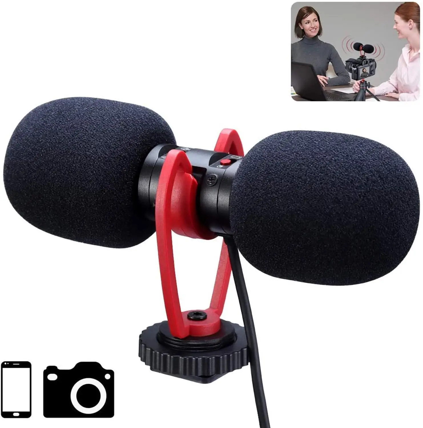 SAIREN T Mic 3.5mm Dual Direction Mini Shotgun Video Condenser ...