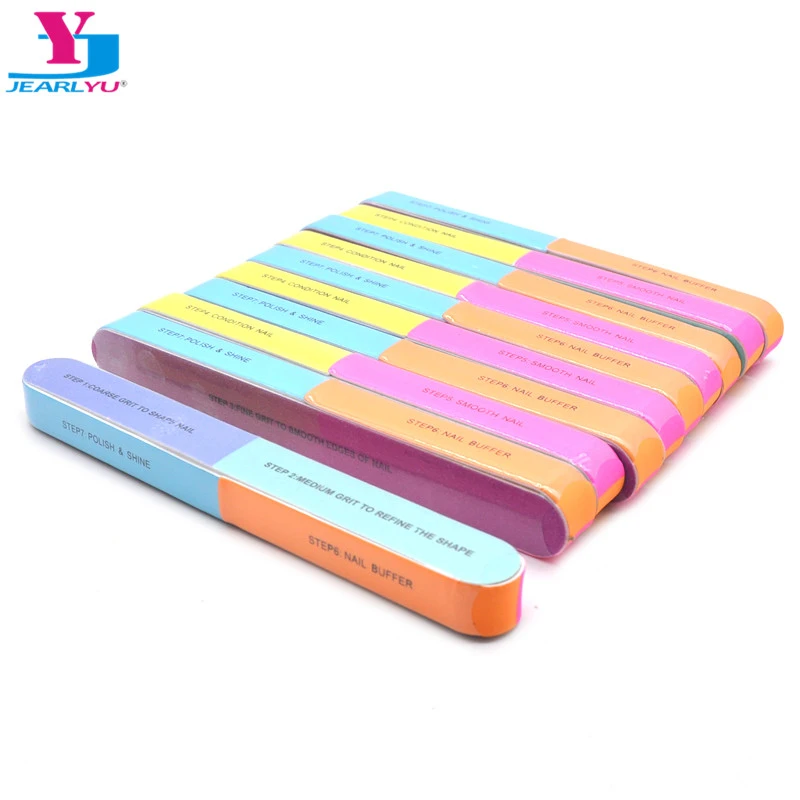 5pcs/lot Acrylic Nail Buffers Blocks Neon Sponge Nail File Pedicure ...