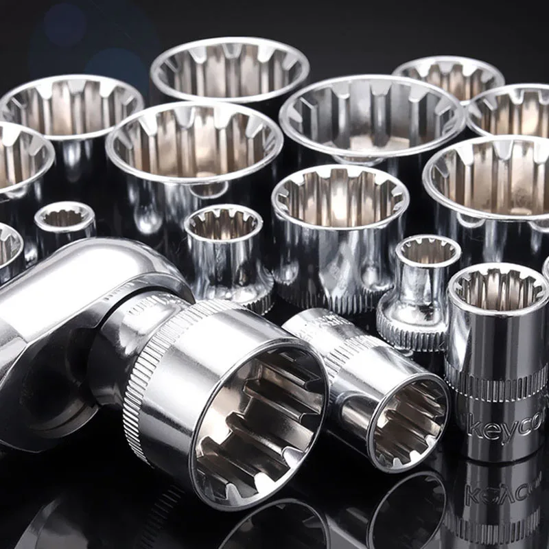 3/8" Drive 12 Point Short Socket Bit 6-24mm Ratchet Wrench 12Tooth ...