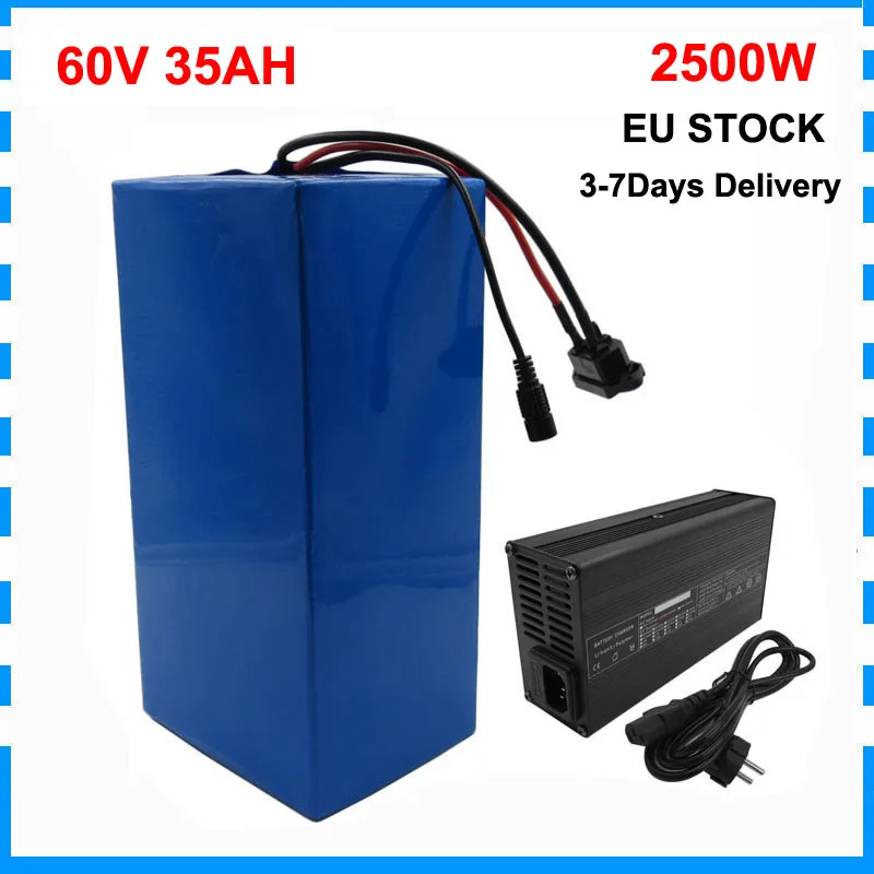 2500w 16s 60v 30ah 35ah Lithium Ion Battery Pack 2000w 60 Volt Ebike ...