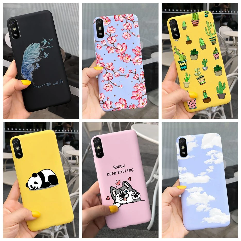 For Xiaomi Redmi 9a Case Cute Fashion Candy Painted Cover Soft Silicone ...