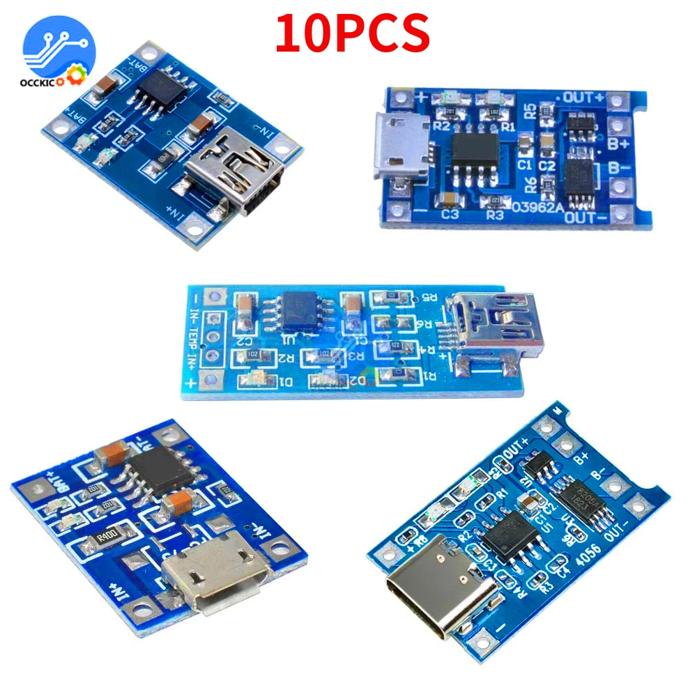 10pcs BMS 5V 1A 18650 Lithium Battery Charger Board power bank kit ...
