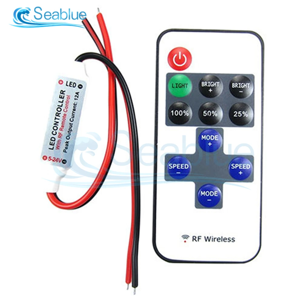 1-Set-12V-RF-Wireless-Remote-Control-Switch-Dimmer-Mini-In-line-LED ...