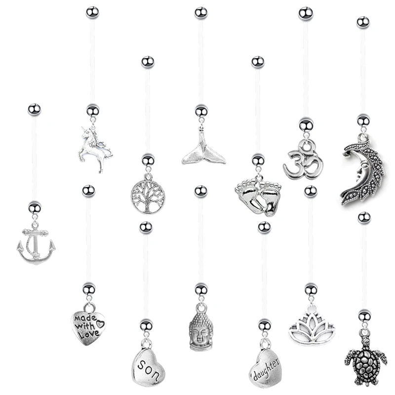 1PC Heart Button Navel Ring Pregnancy Women Bar Belly Rings Boho Body 1pc-heart-button-navel-ring-pregnancy-women-bar-belly-rings-boho-body