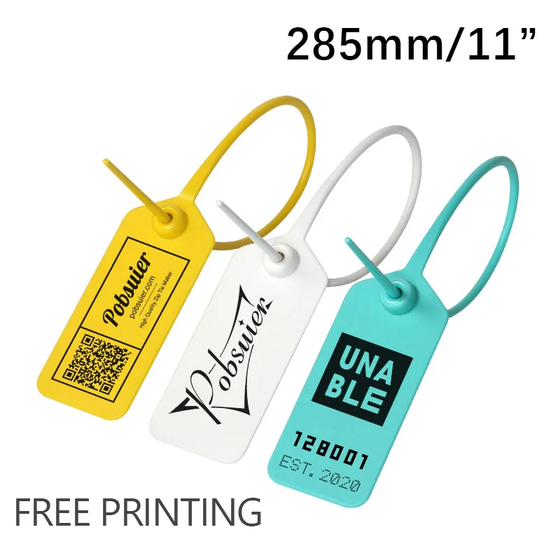 100 Custom Clothing Brand Labels Tag Plastic Off Security Seal Garment ...