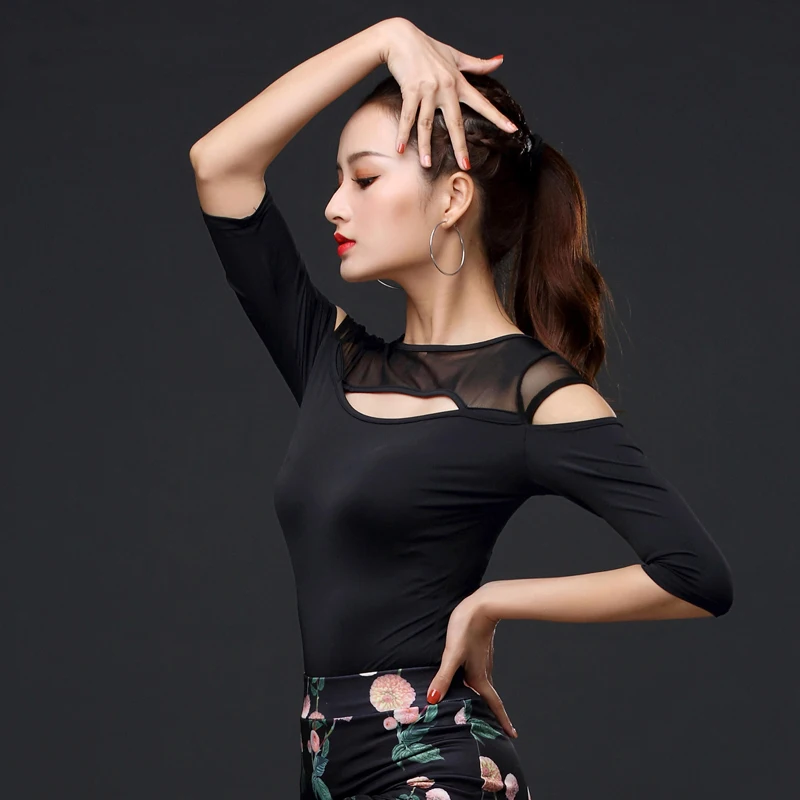 New Latin Dance Tops Ice Milk Women Latin Standard Dance Costume Sexy ...