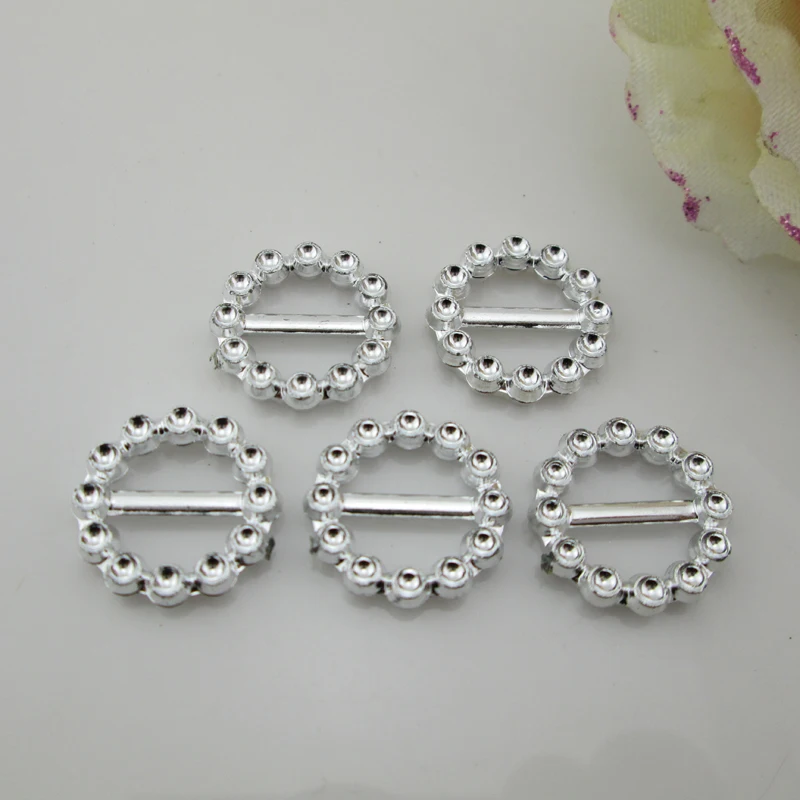 10pcs Acrylic Round Buckle Invitation Ribbon Slider For Wedding Ribbon ...
