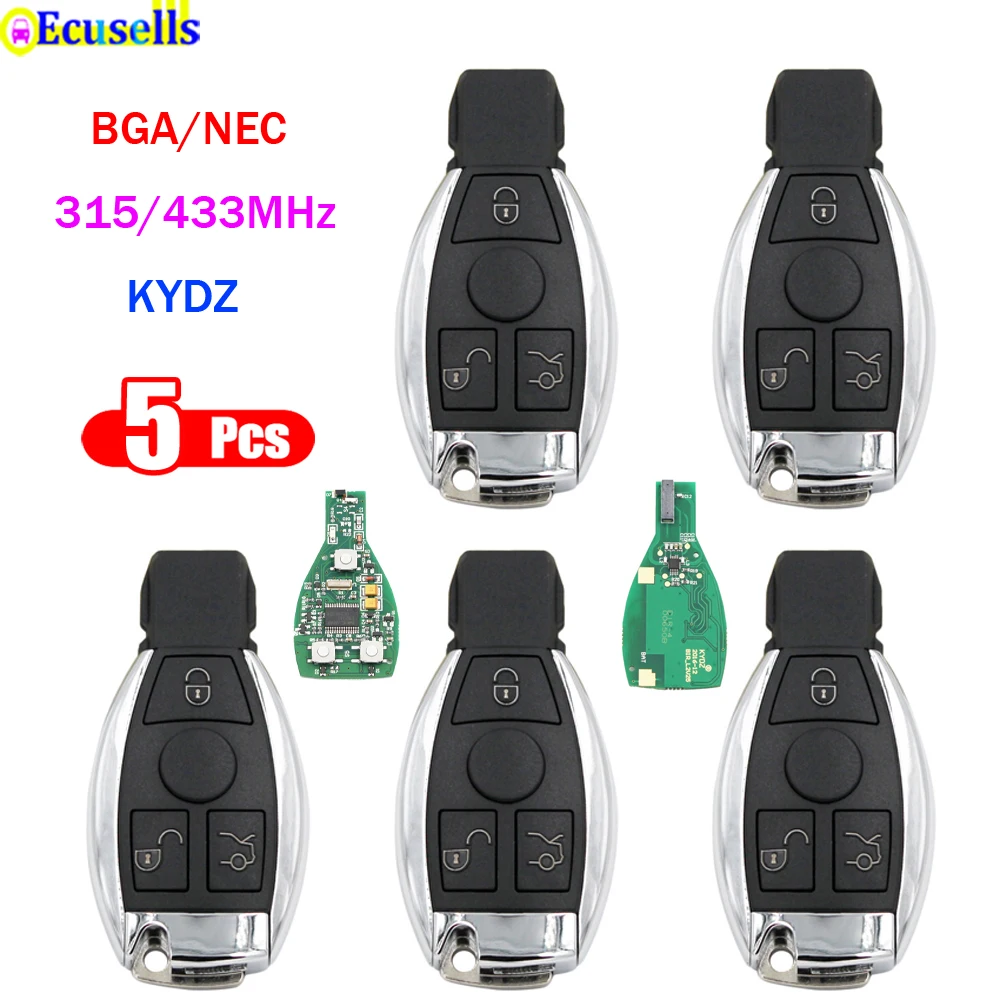 5PCS/LOT Smart Keyless Entry Remote Key Fob 3 Buttons 315MHz 433mhz for ...