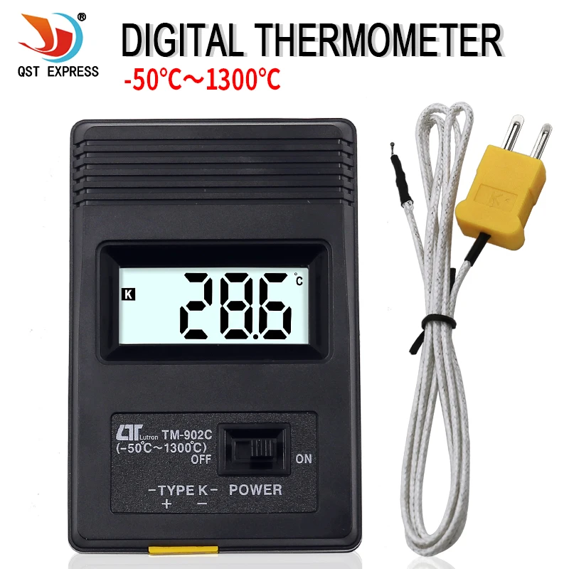 TM-902C Black K Type Digital LCD Temperature Detector Thermometer ...