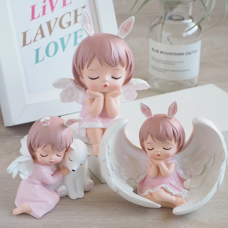 Annie Baby Angel Ornaments Home Creative Desktop Lovely Girl Heart Cake ...