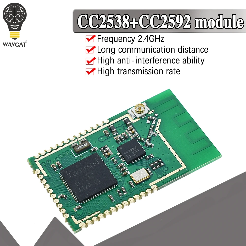 CC2538SF53RTQR CC2538 CC2592 PA Zigbee 무선 모듈, CC2538SF53 고전력 2.4Ghz 무선 ...