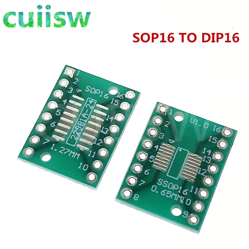 Adaptador de enchufe/placa adaptadora/PCB, TSSOP16, SSOP16, MSOP16, SOP16, SOIC16, DIP16, 1,27 ...