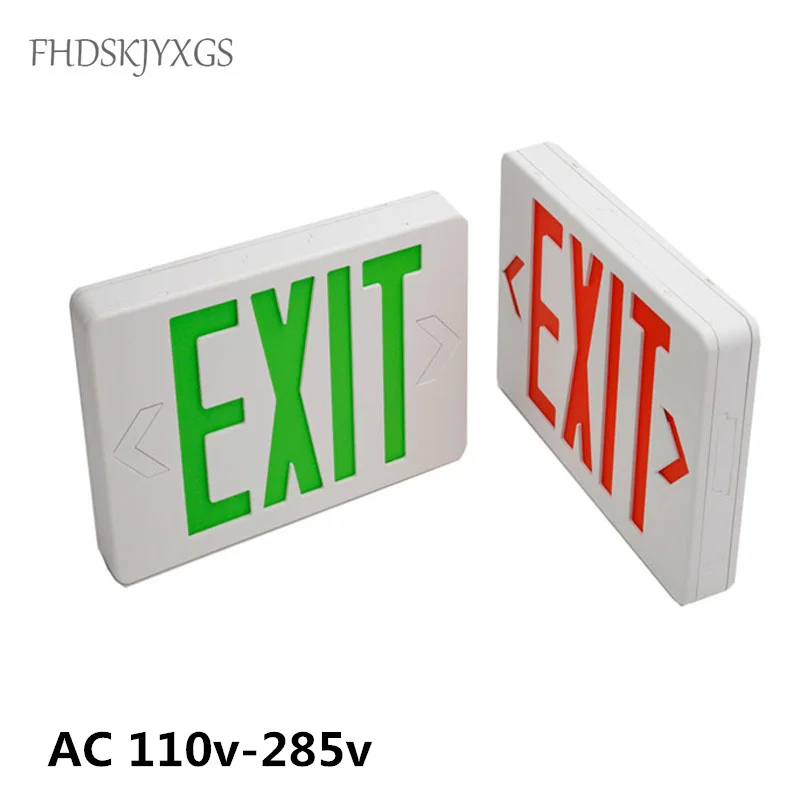 Emergency Exit Sign Ac110/220v Red/Green ABS Exit Sign Light Fire ...
