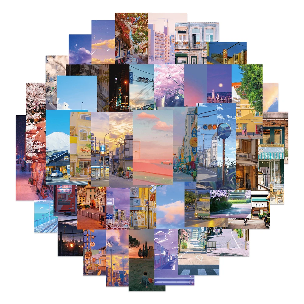 10/30/55pcs Street View Landscape Stickers Aesthetic Graffiti Decals ...