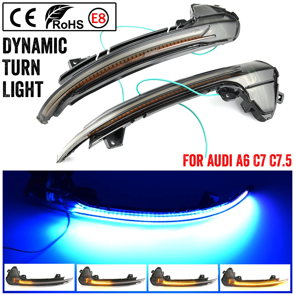 2 pieces LED Dynamic Turn Signal Light For Audi A6 C7 C7.5 RS6 S6 4G ...