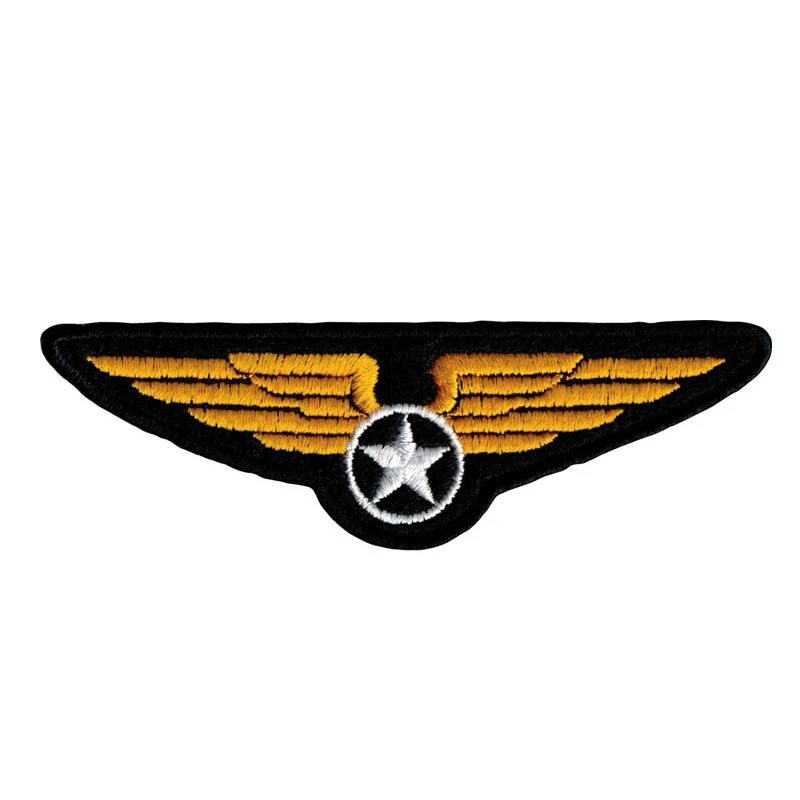 4.25'' Military Crest Badge Air Pilot Wings Star Airforce Force Sew Iron On Patch - Costumes ...