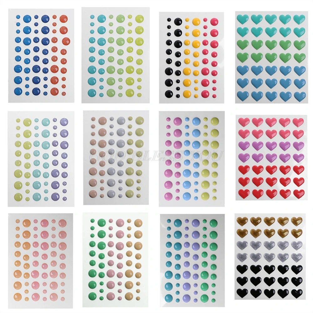 21-Styles-Enamel-Dot-Self-Adhesive-Embellishment-Sprinkles-Sticker-for ...