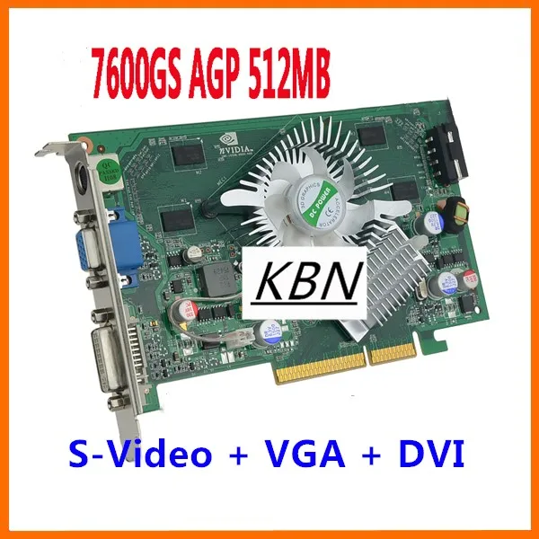 High Quality 7600GS AGP 8X 512MB DDR VGA+DVI+S video port video graphic ...