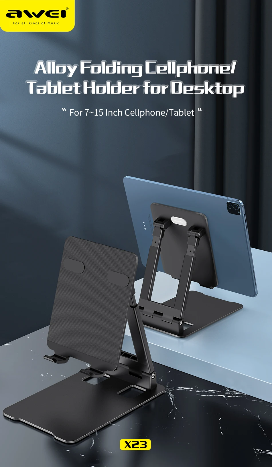 Awei X23 Tablet Desk Holder Mobile Phone Holder Stand