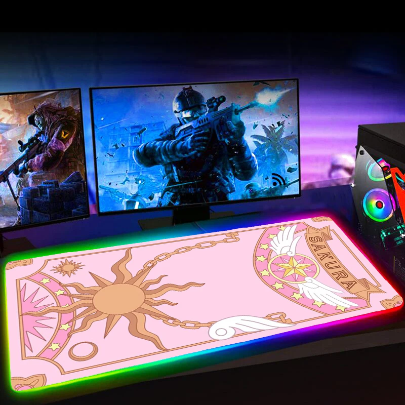 RGB Card Captor Sakura Anime Mädchen Gamer Maus Pad Gaming Accessiores ...