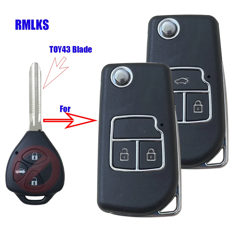 Modified Flip Key Shell Replacement For Toyota Corolla Rav4 Reiz Yaris ...