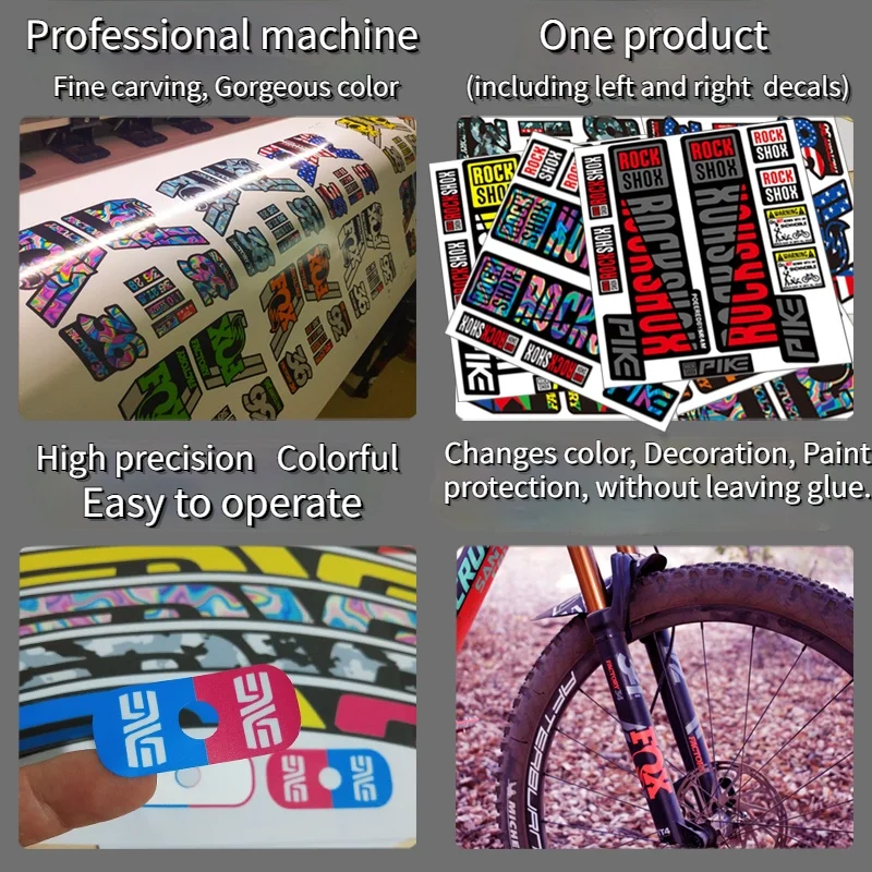 Equipements intérieurs,Autocollants colorés pour fourche avant de vélo ...