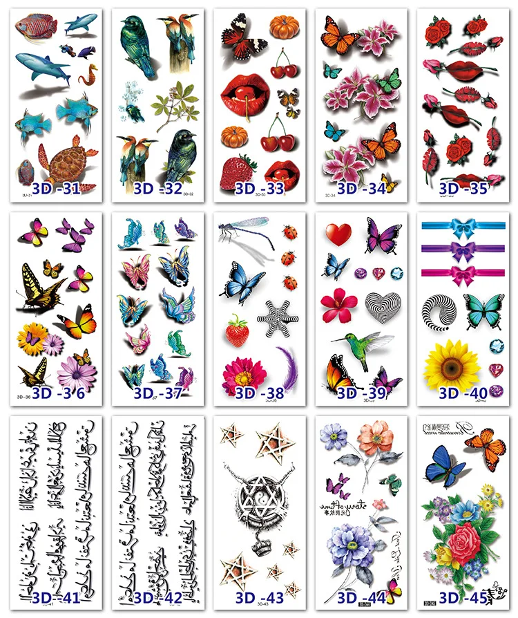 3D Tattoo Stickers Waterproof Environmentally Friendly Tattoo Stickers ...