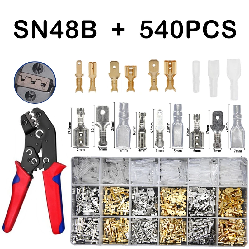 540/360pcs Assortment Female Male Electrical Spade Wire Butt Connectors ...