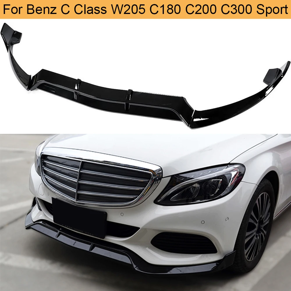 For W205 Front Bumper Lip Spoiler Splitters For Mercedes-benz Class ...