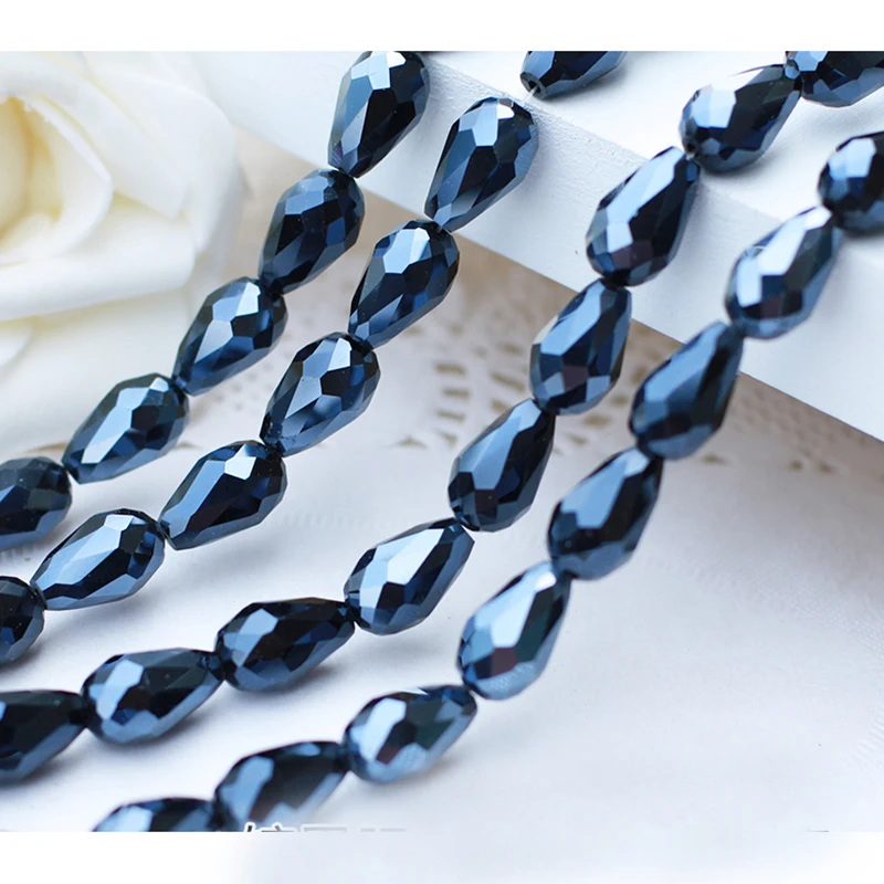 BEAUCHAMP 8*11mm 10pcs Crystal Beads Tear Drop Shape Faceted Component ...