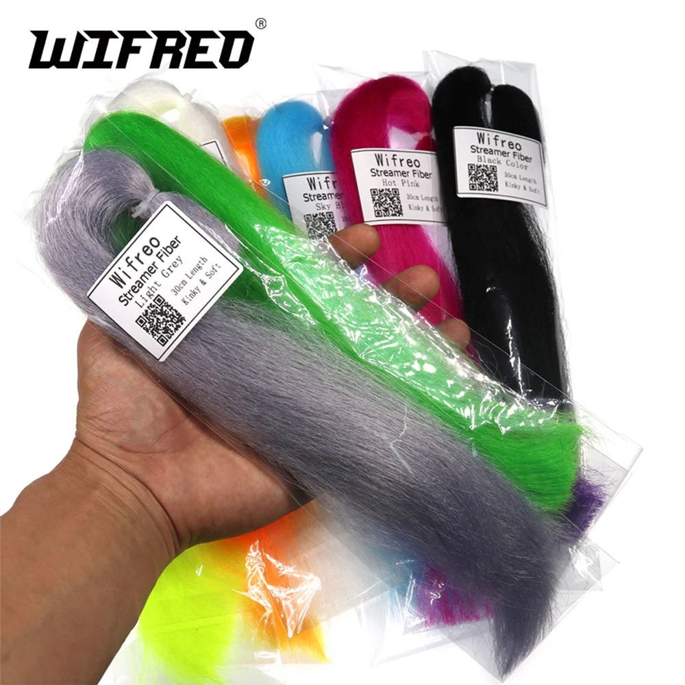 Wifreo-6-Packs-Assorted-Color-Crimped-Kinky-Streamer-Fiber-Minnow-Fiber ...