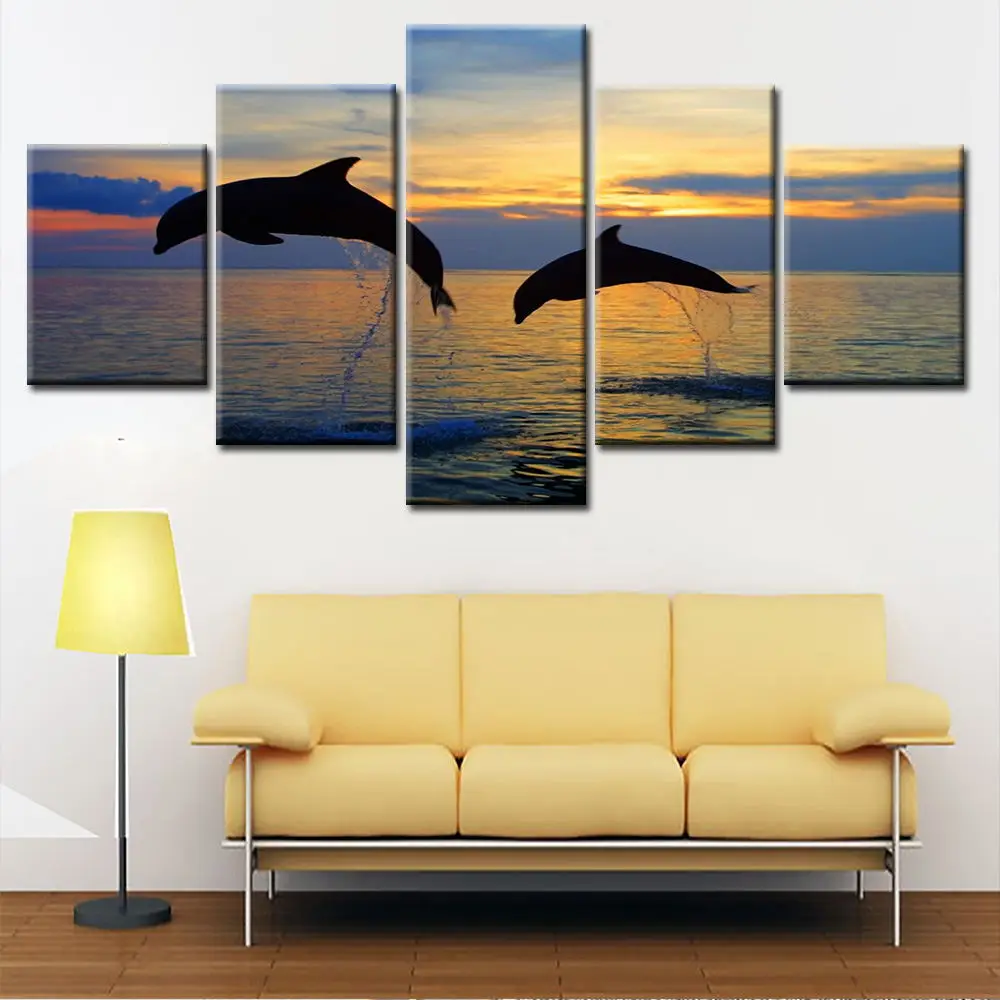 5 peças cartaz da arte da parede paisagem pintura da lona nordic ...