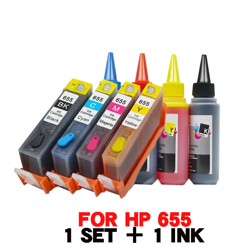 XIONGCAI-cartucho-de-tinta-recargable-para-impresora-Compatible-con-hp-655-deskjet-3525-5525 ...