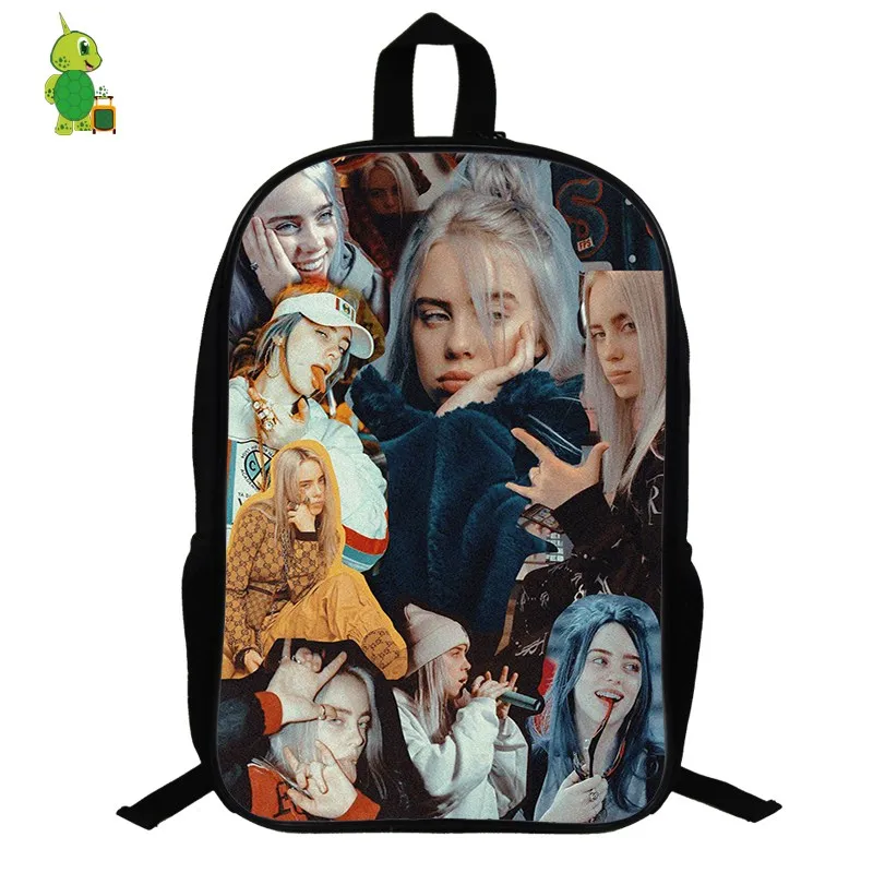 Billie Eilish Backpack Hip Hop School Bags for Teenage Boy Girl 14.5 ...