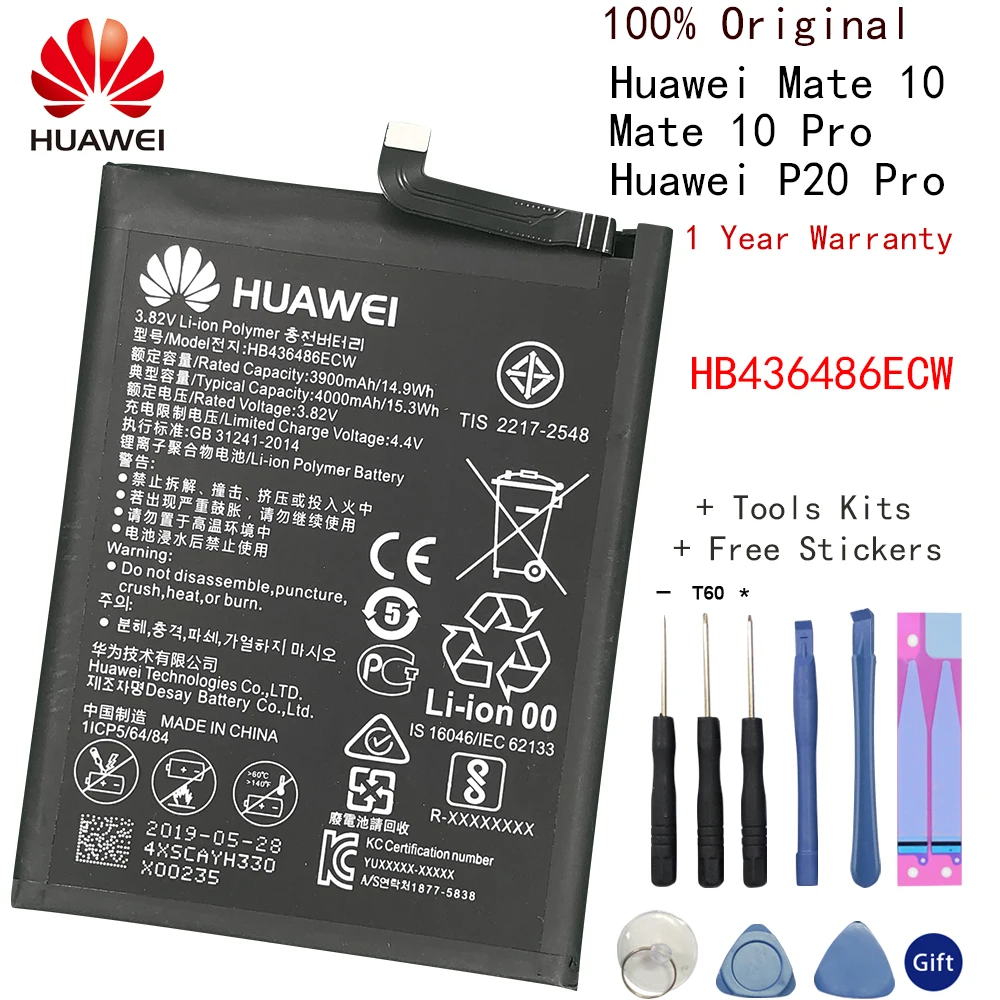 Original Hua Wei Battery HB436486ECW For Huawei mate 10 Mate 10 pro ...