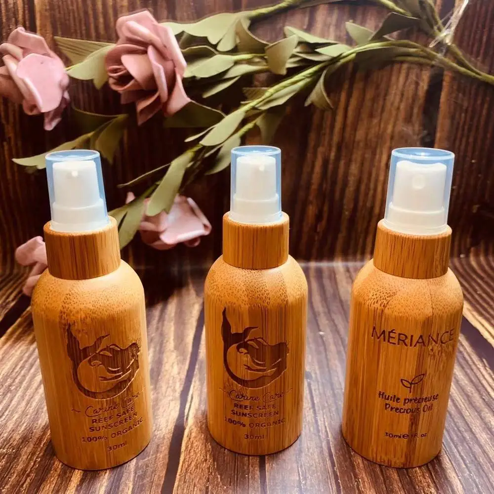 50ml Refillable Bamboo Dropper Bottle 30ml bamboo spray bottle 1 oz ...