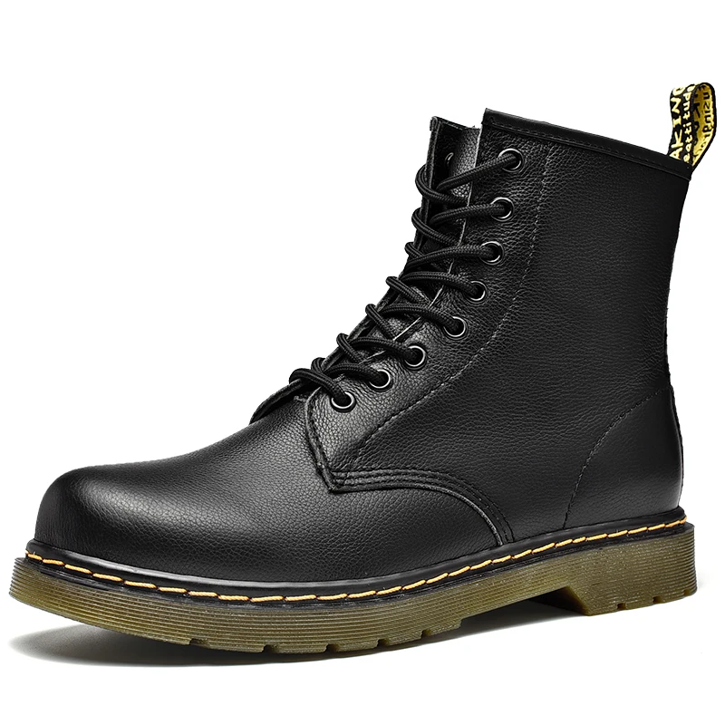 2019 Fashion Men's Boots Chelsea Snow Leather Hot Fur Retro Style Shoes ...