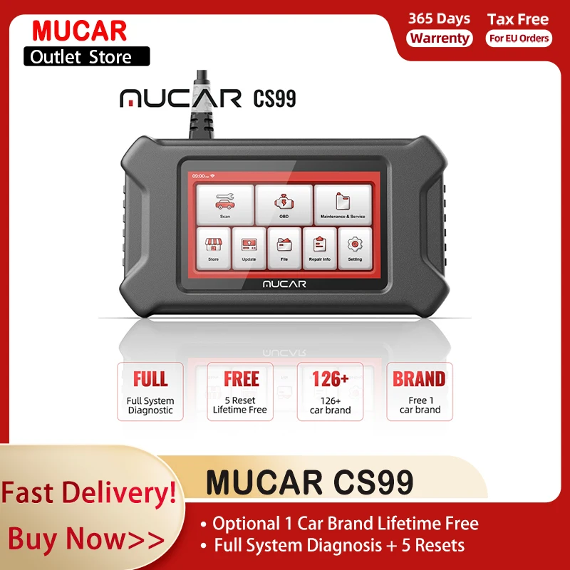 Mucar CS2 CS99 OBD2 Lifetime Free Scanner Full System Professional ...